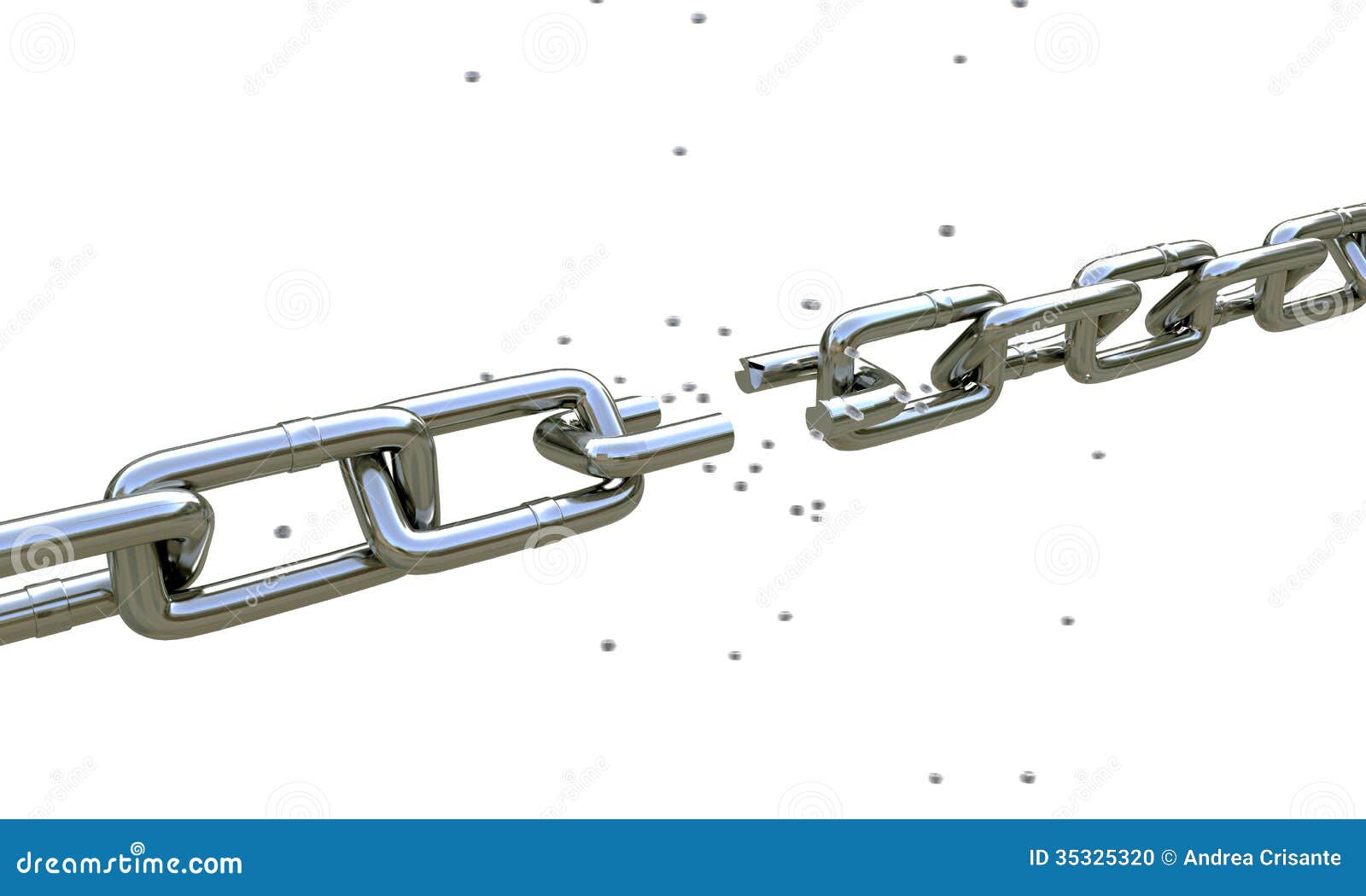 Broken chain stock illustration. Illustration of steel - 35325320