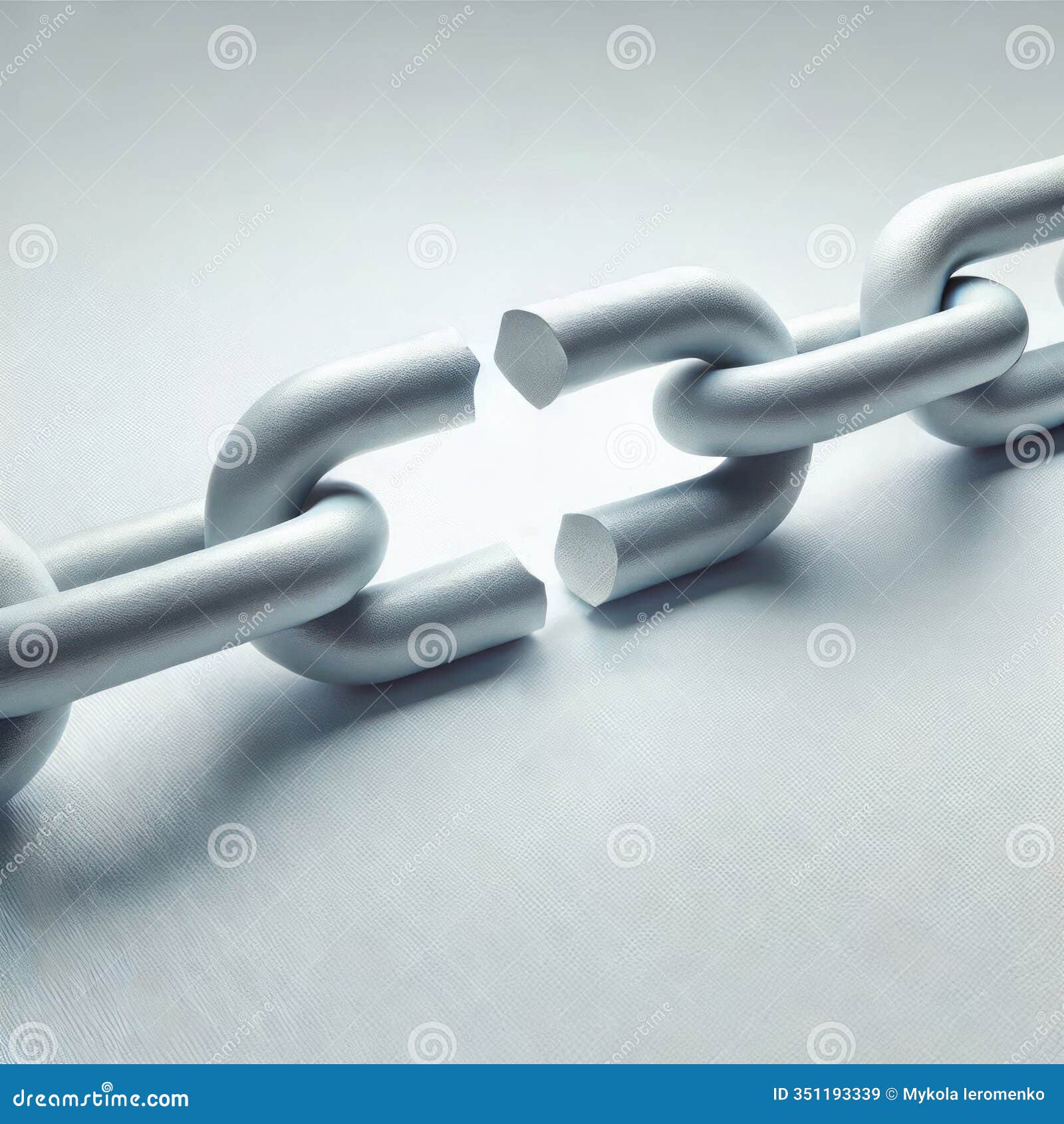 A Broken Chain on a Light Background. Stock Image - Image of freedom ...