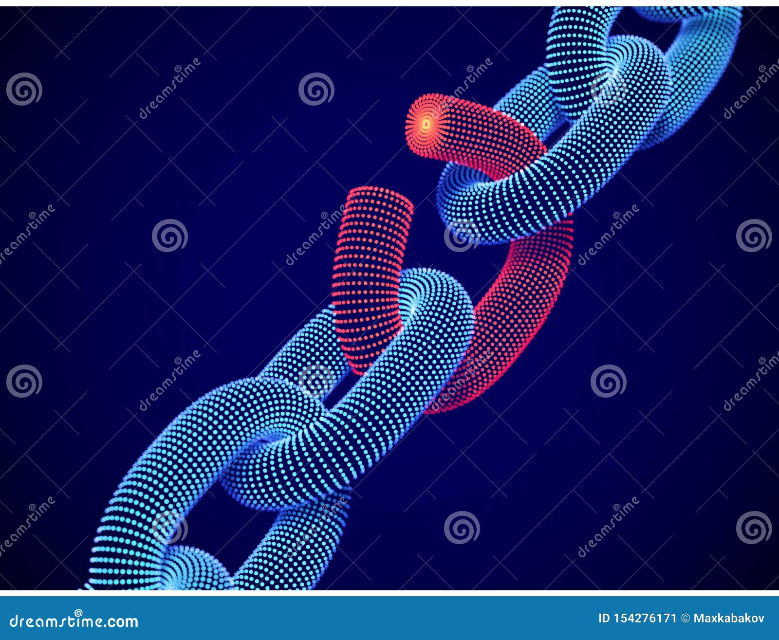 Broken Chain Link. the Concept of Data Protection Technology. Stock ...