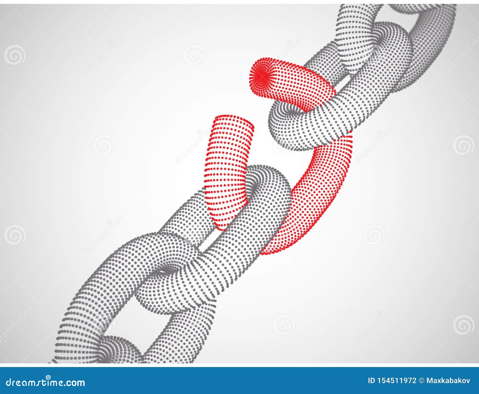 Broken Chain Link. the Concept of Data Protection Technology. Stock ...