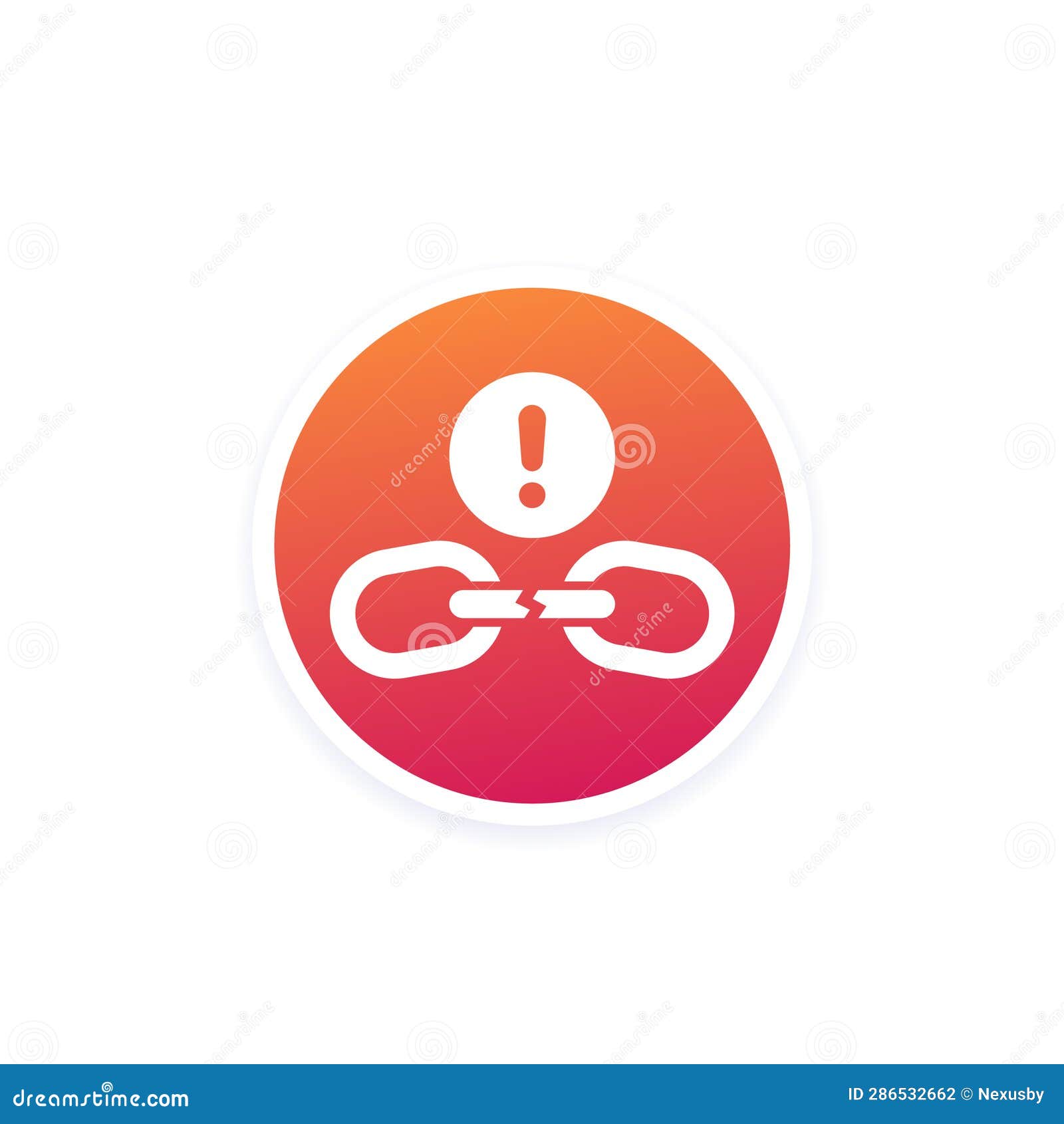 Broken Chain Link, Disconnect Vector Icon Stock Vector - Illustration ...