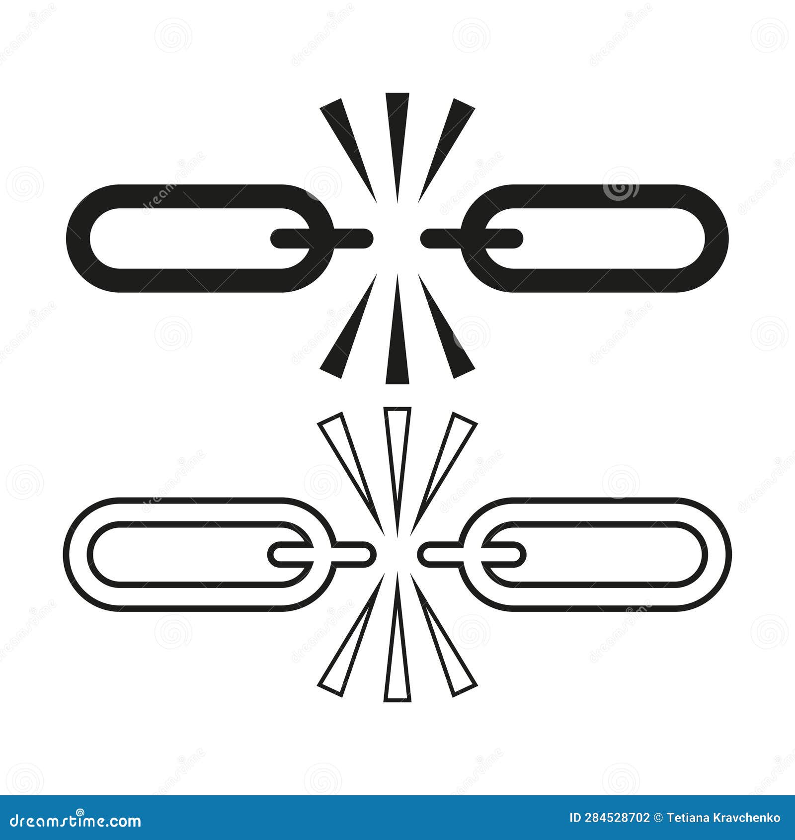 Broken Chain Link Icon. Vector Illustration. Stock Image Stock Vector ...