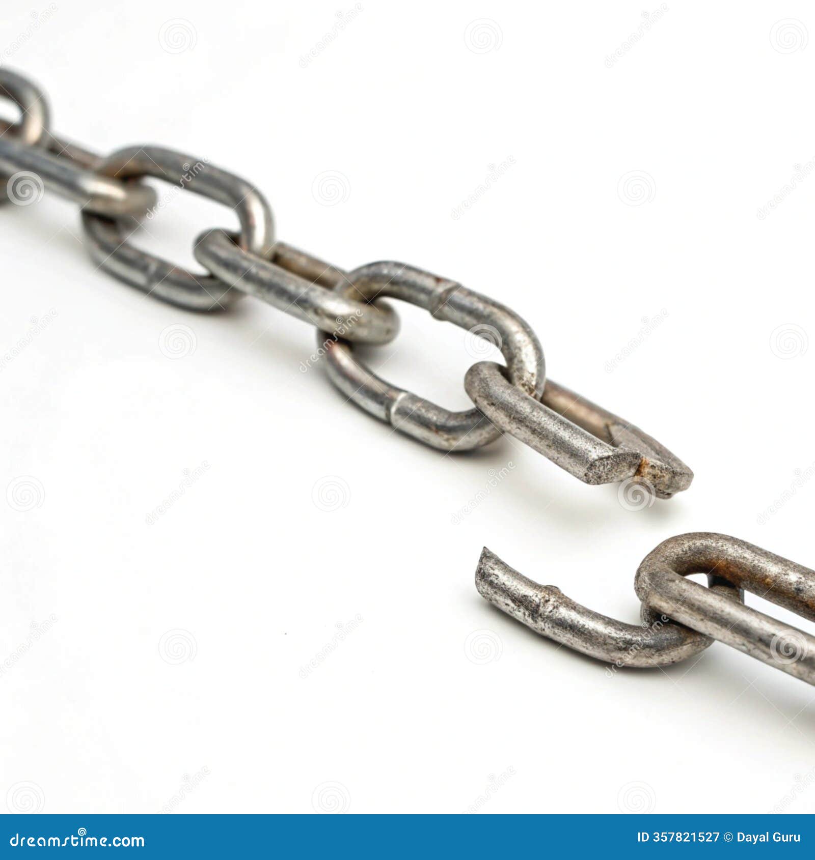 Broken Chain Link stock illustration. Illustration of damage - 357821527