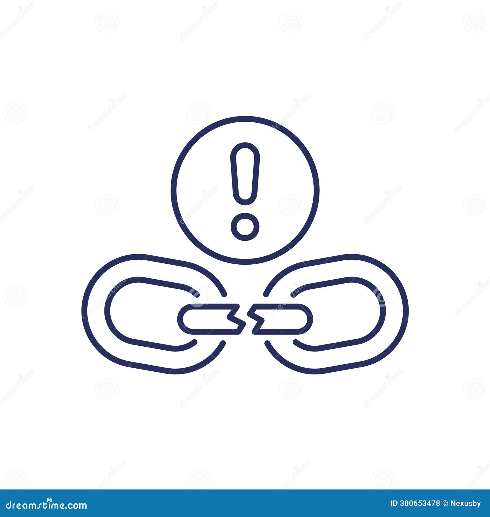 Broken Chain Link Line Icon Stock Illustration - Illustration of defect ...