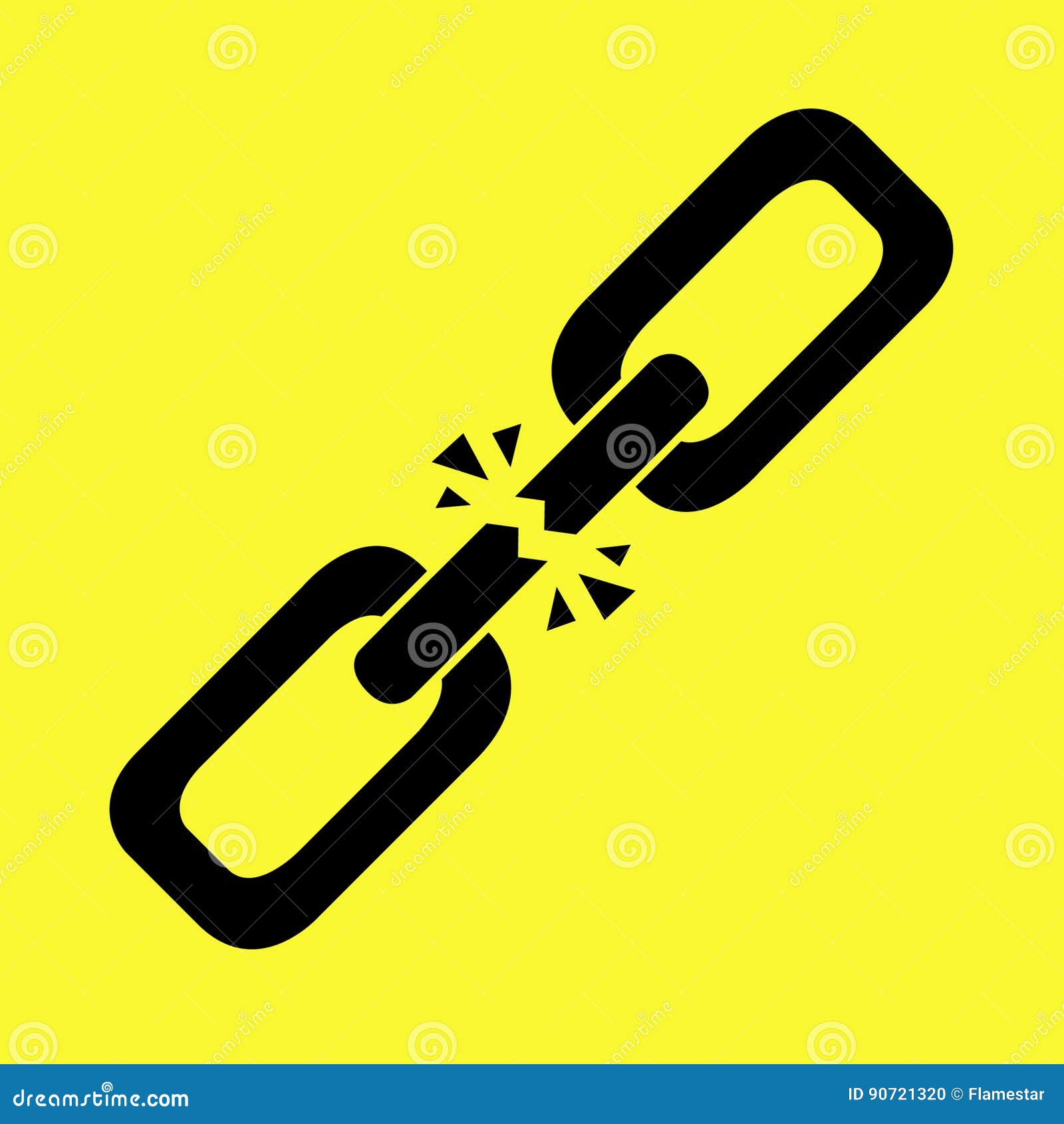 Broken Chain Link. Vector Illustartion Stock Vector - Illustration of ...