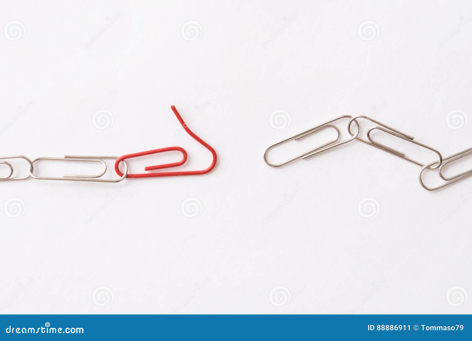 Broken Chain Made of Paper Clips Stock Image - Image of business, clips ...