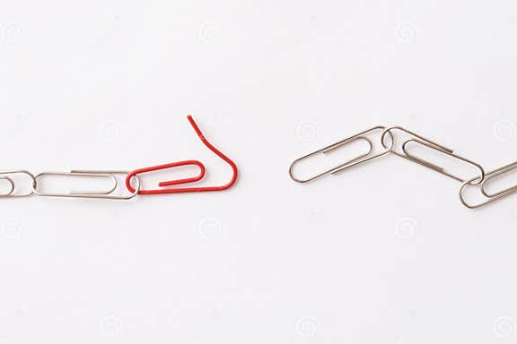 Broken Chain Made of Paper Clips Stock Image - Image of business, clips ...