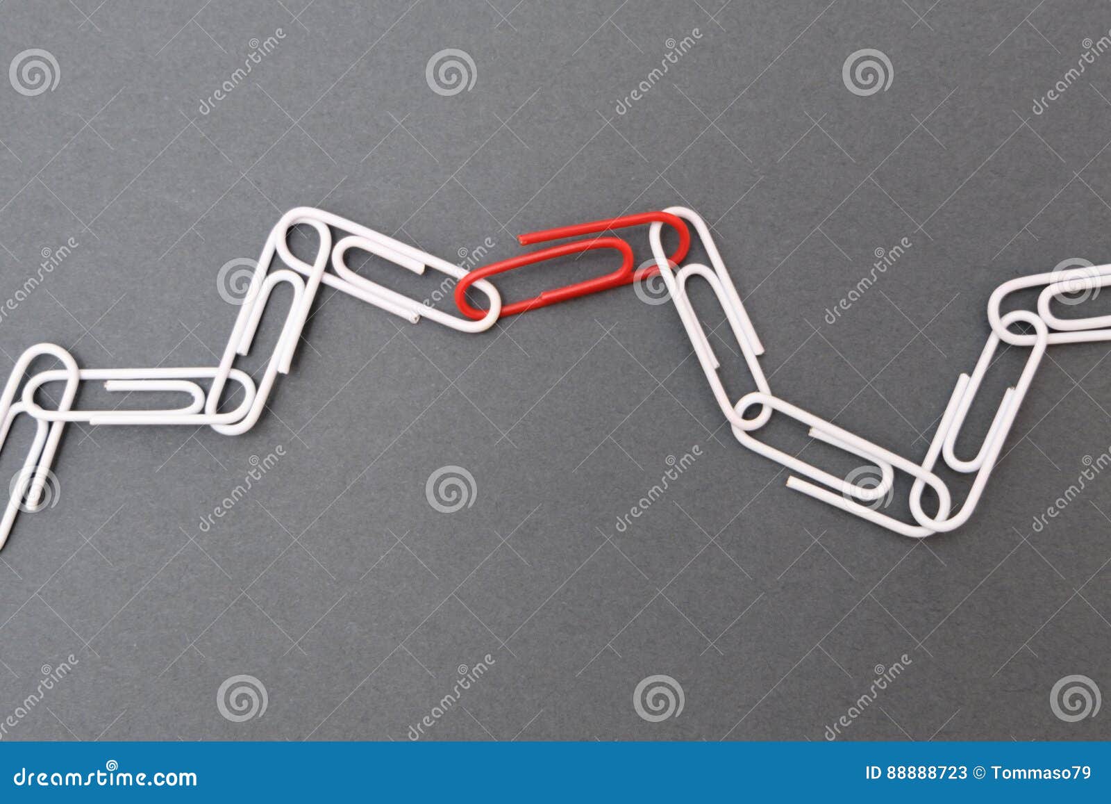 Broken Chain Made of Paper Clips Stock Image - Image of cooperation ...