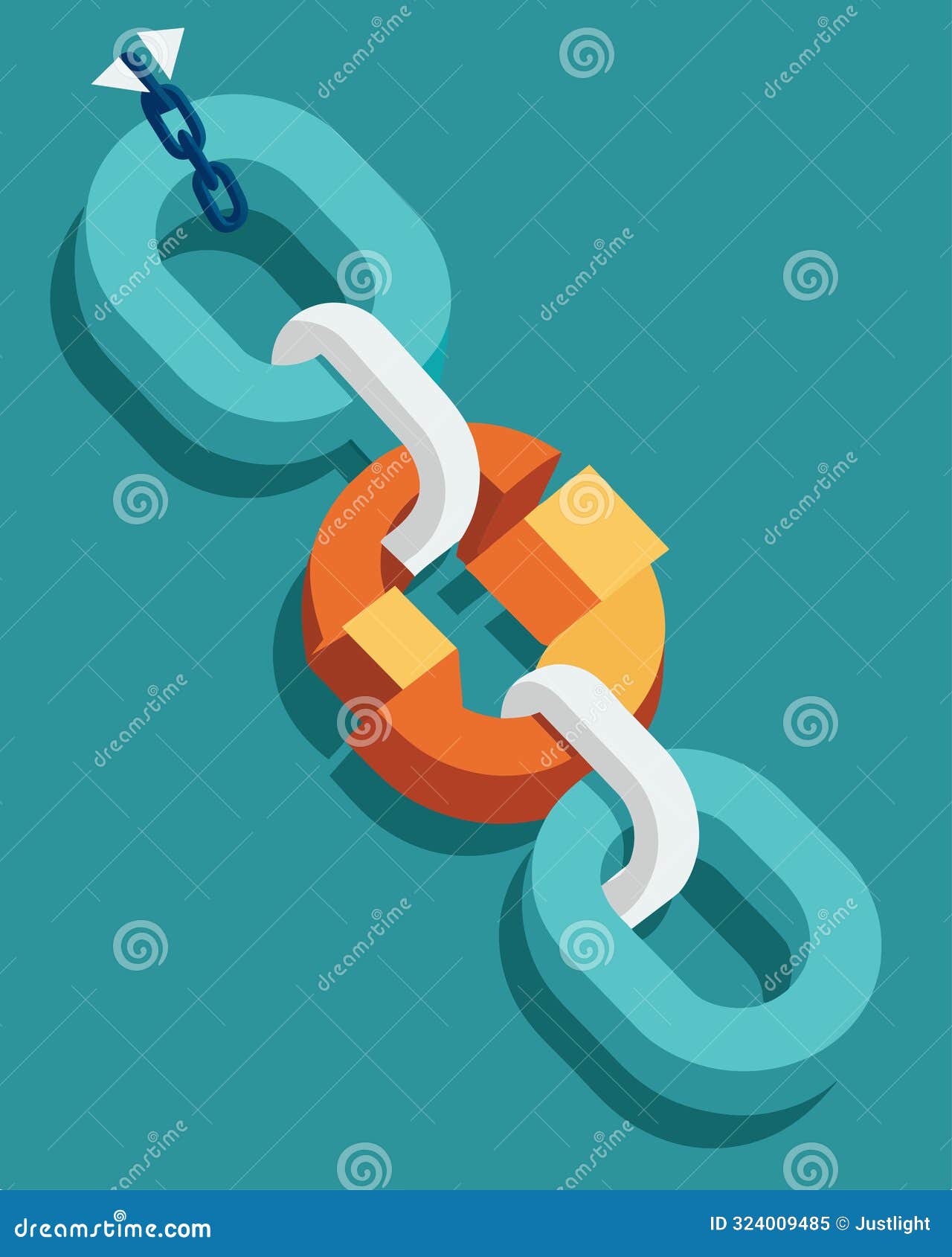 A Broken Chain with a Missing Link Representing the Disconnect between ...
