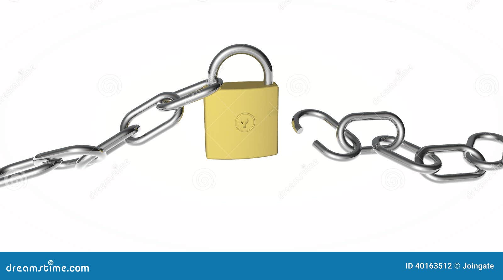 A Broken Chain and Padlock Still Locked Stock Illustration ...
