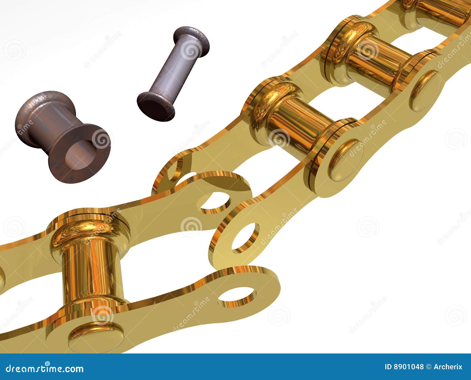 Broken Chain and Rusty Link Stock Illustration - Illustration of ...