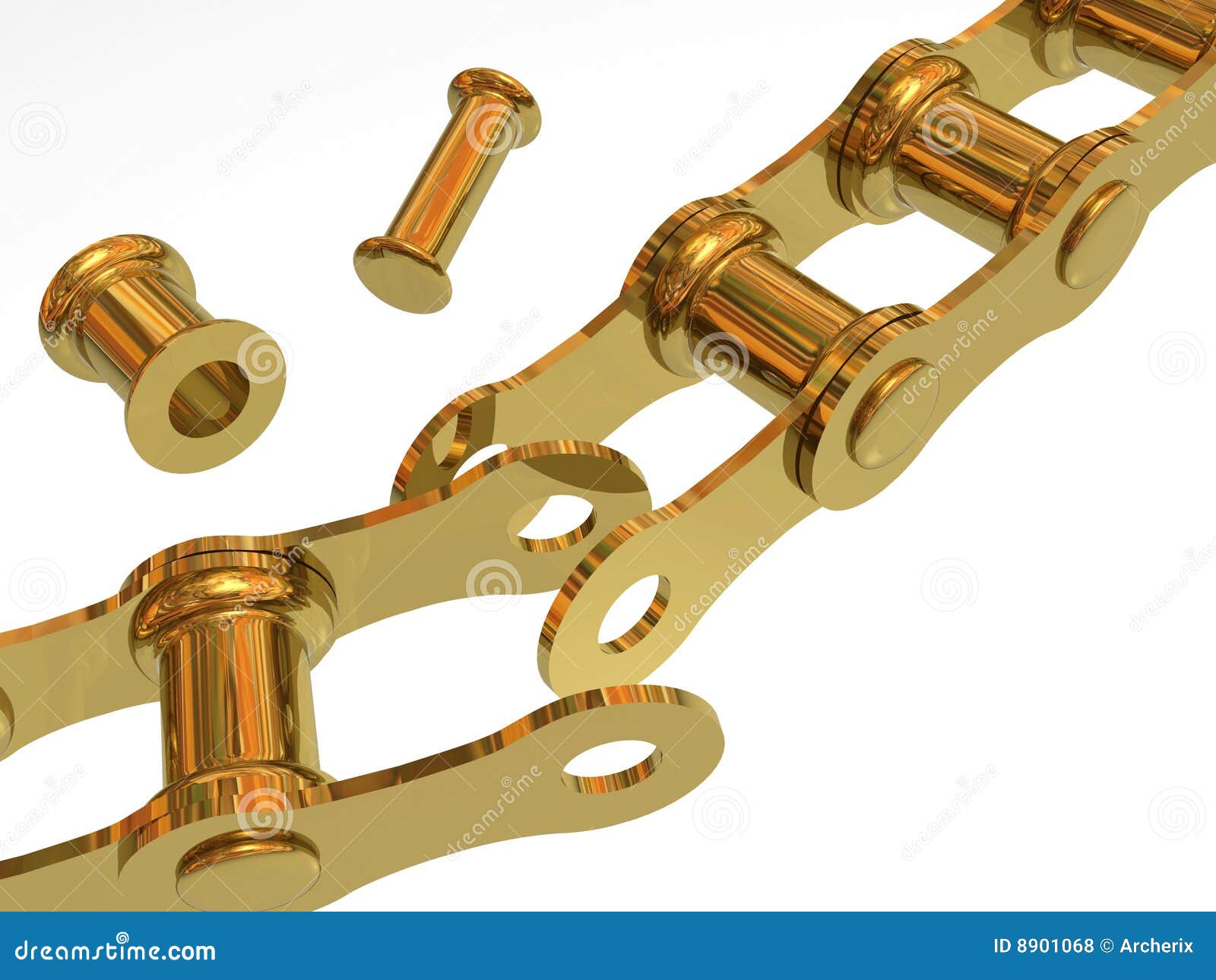 Broken Chain and Separate Link Stock Illustration - Illustration of ...