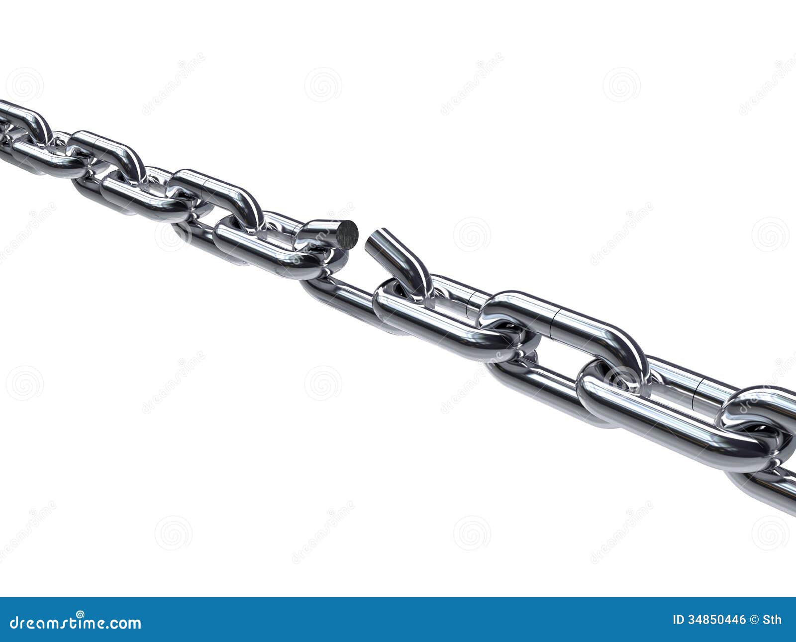 Broken Chain stock illustration. Illustration of closeup - 34850446