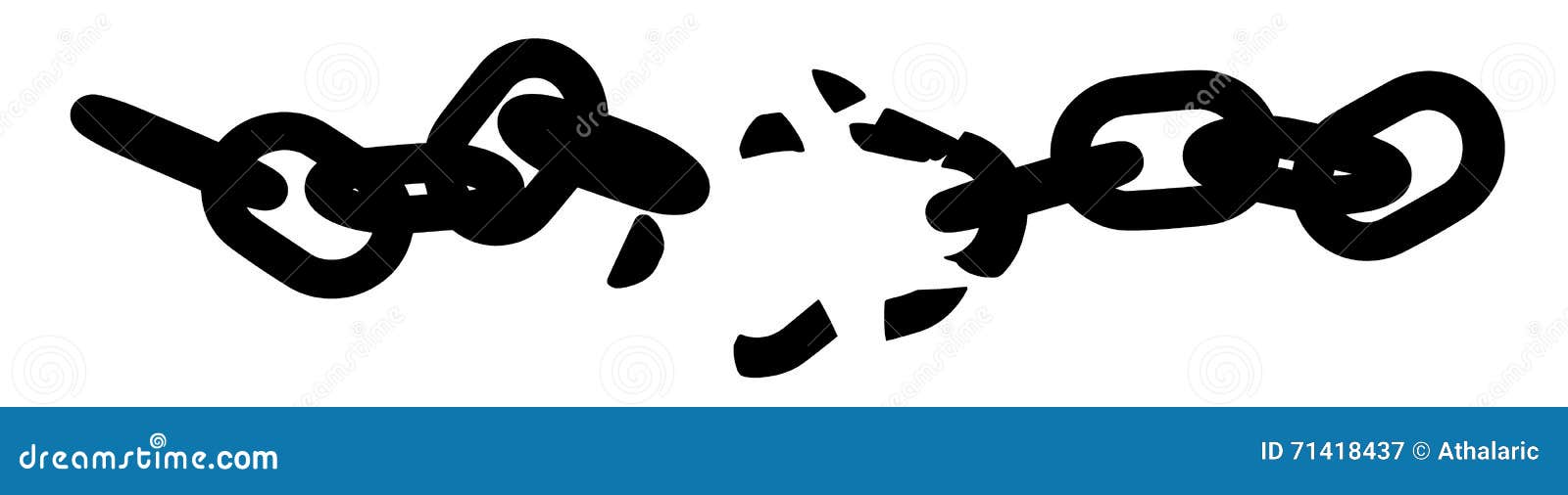 Broken Chain Silhouette Illustration Stock Illustration - Illustration ...