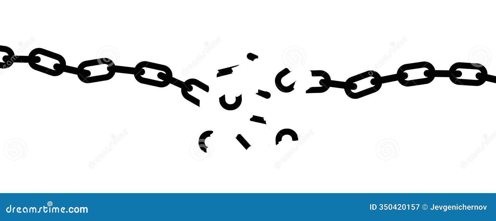 Broken Chain Silhouette Isolated on White Stock Illustration ...