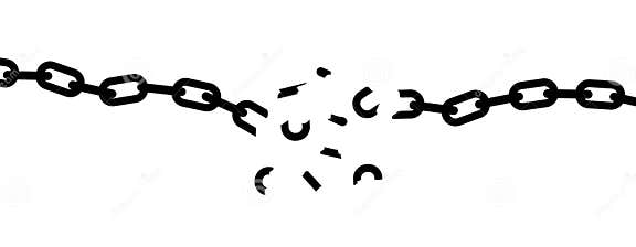 Broken Chain Silhouette Isolated on White Stock Illustration ...