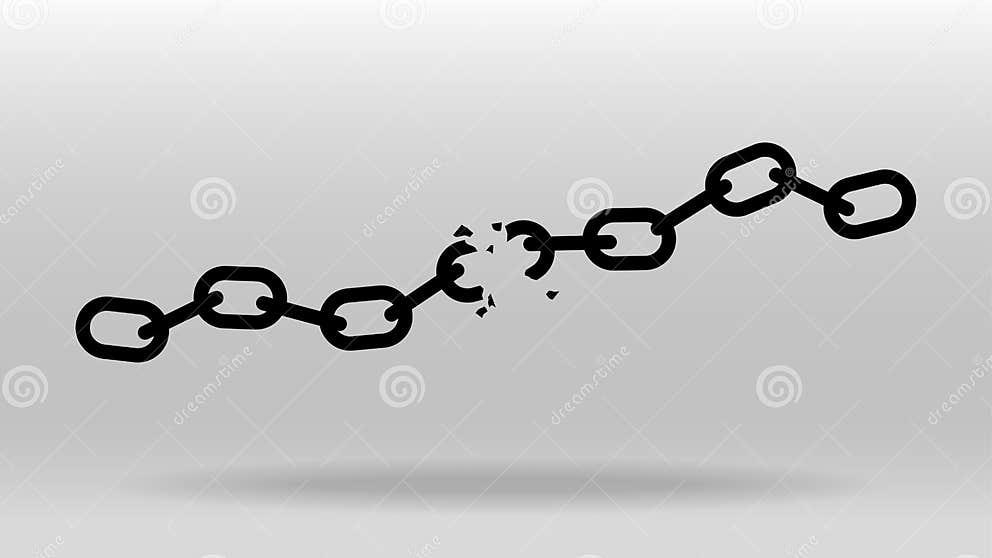 Broken Chain Silhouette Vector Stock Vector - Illustration of linked ...