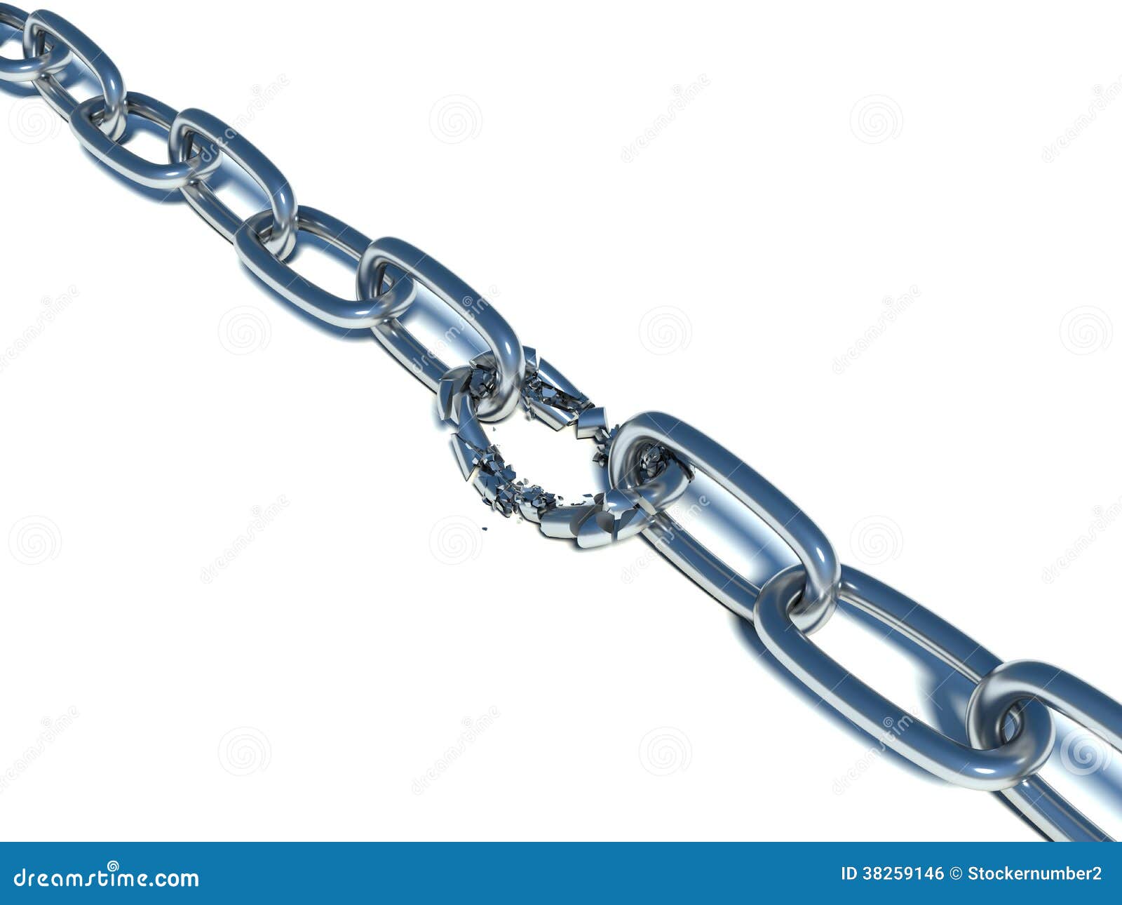 Broken chain. weakest link stock illustration. Illustration of break ...