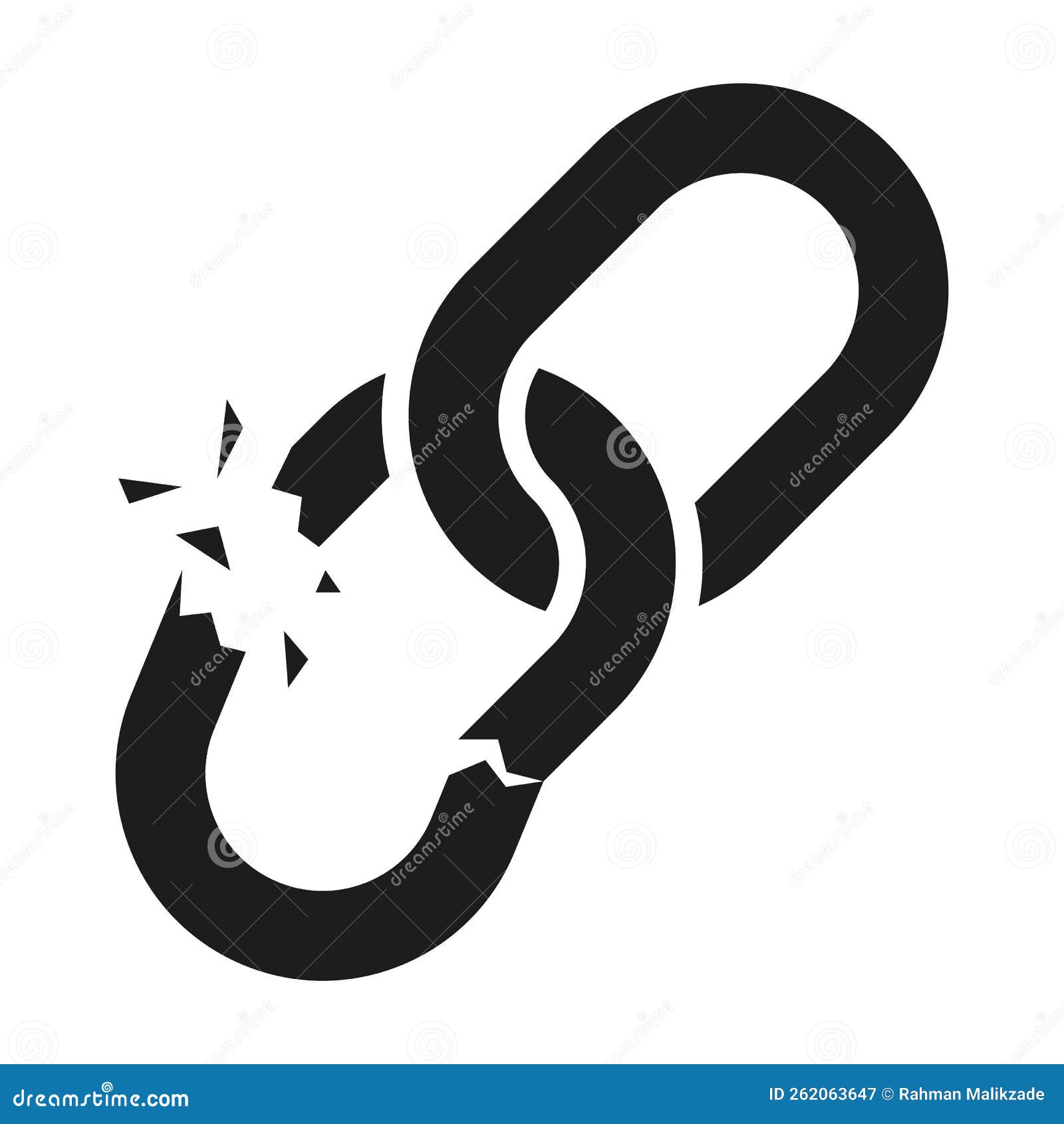 Broken Chain or Weakness Icon. Broken Connection Vector Illustration ...