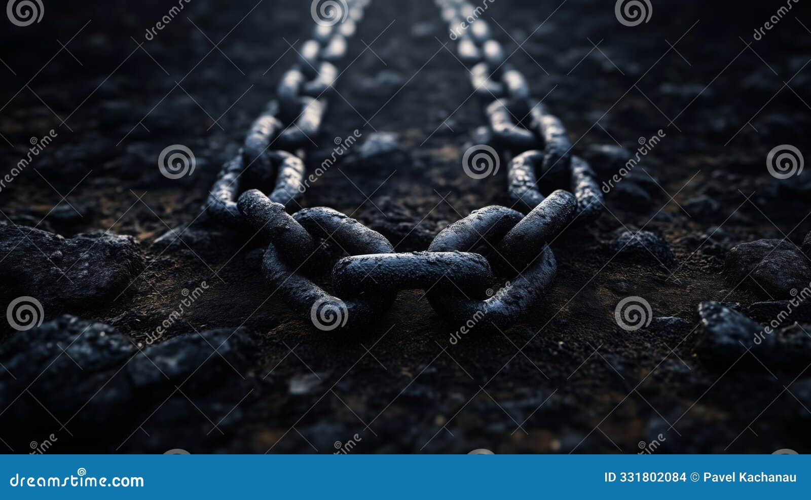 The Broken Chains Lie on a Shadowy Surface, Representing Newfound ...