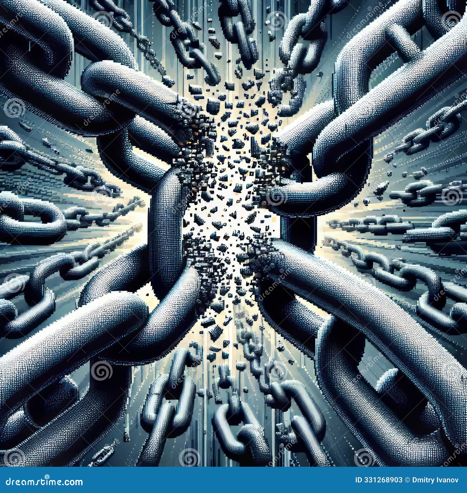 Broken Chains Pixelated Image of Broken Chains with a Macroreal Stock ...