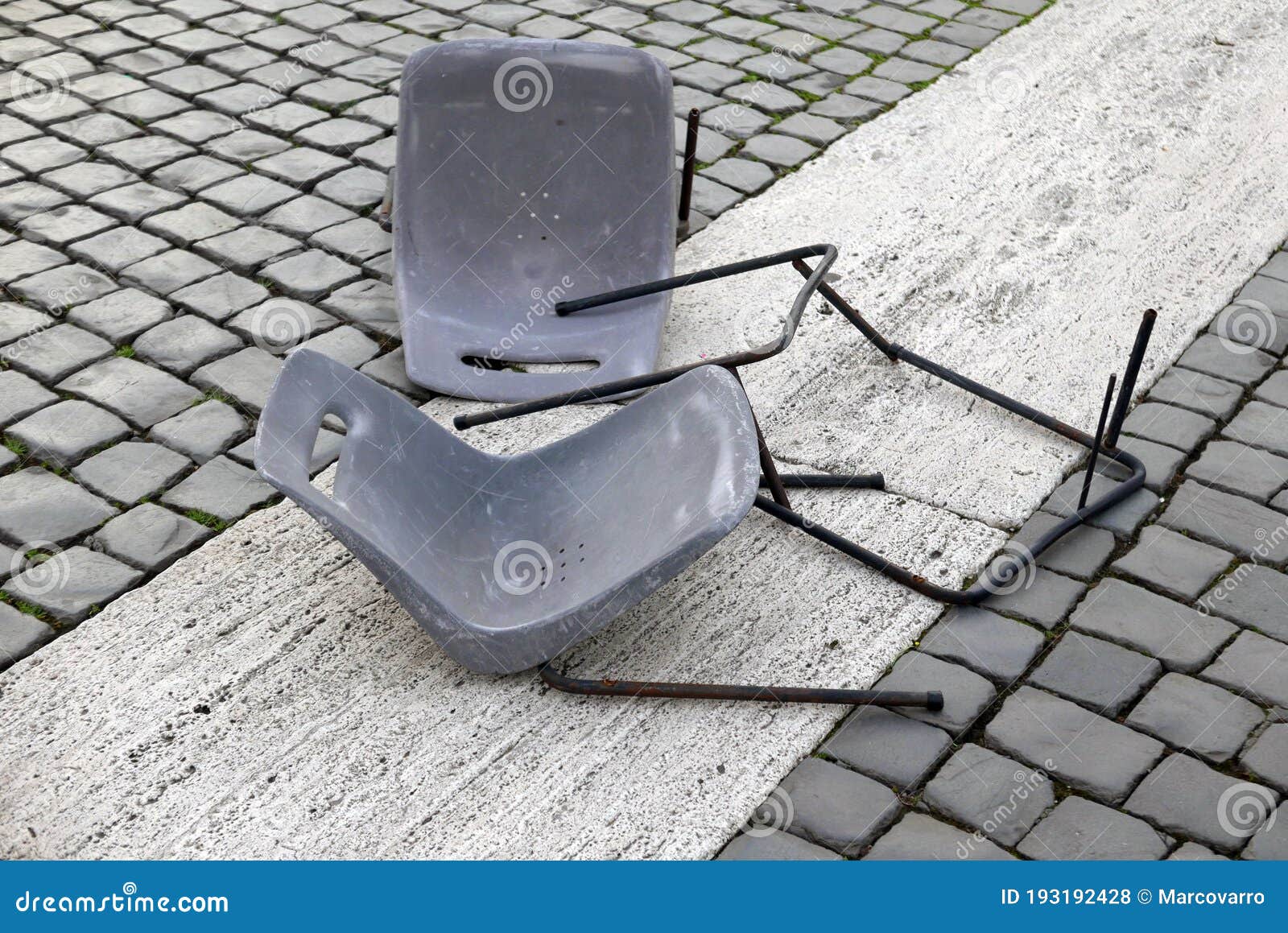 Broken Chairs Tied Around The Tree Royalty-Free Stock Photography ...