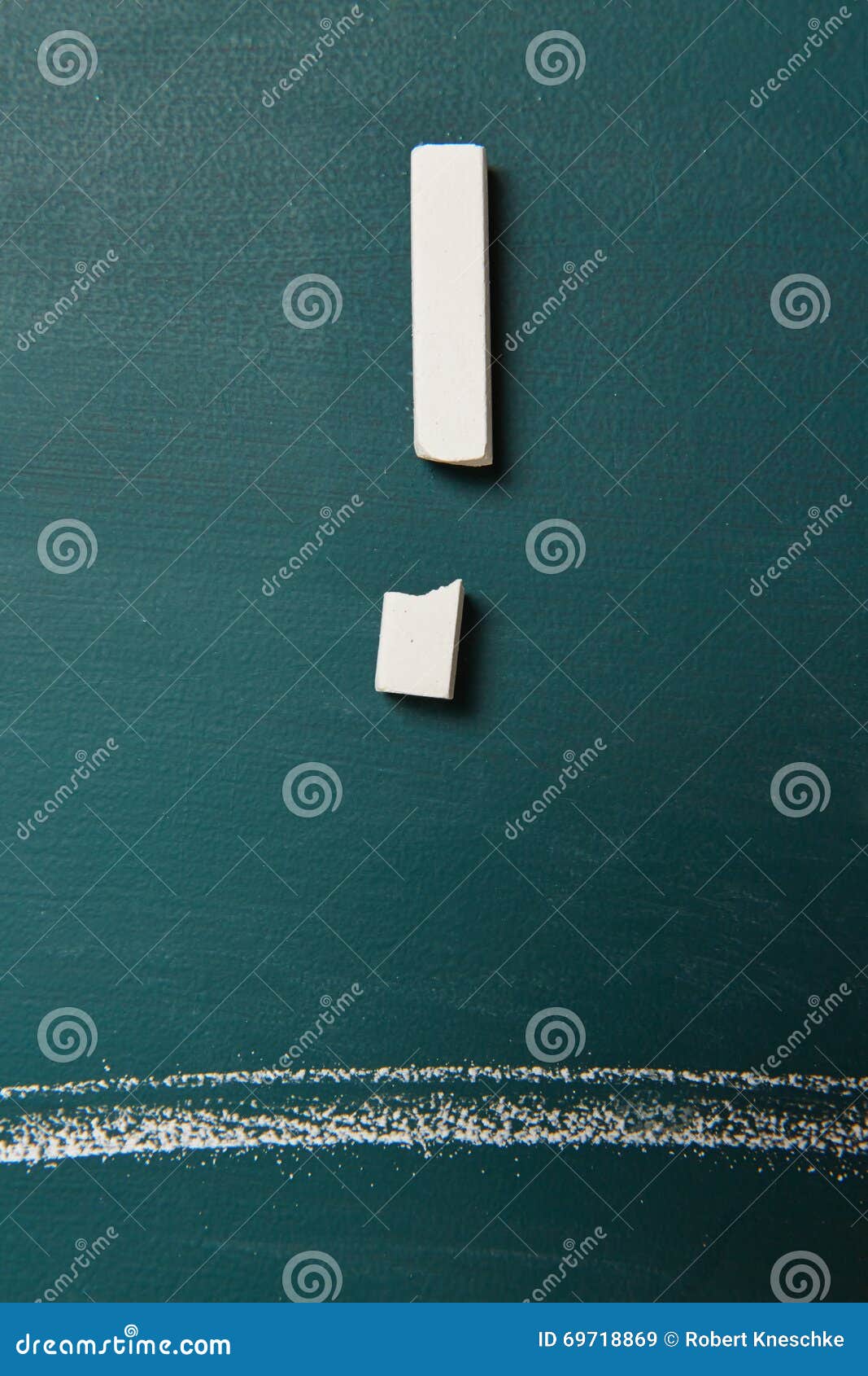 Broken Chalk As Exclamation Point Green Chalkboard Stock Photos - Free ...