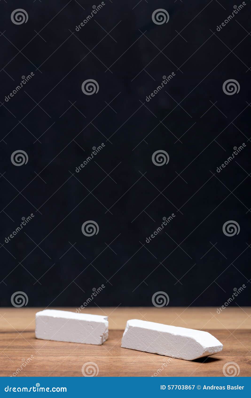 Broken Chalk in Front of Blackboard Stock Image - Image of learning ...