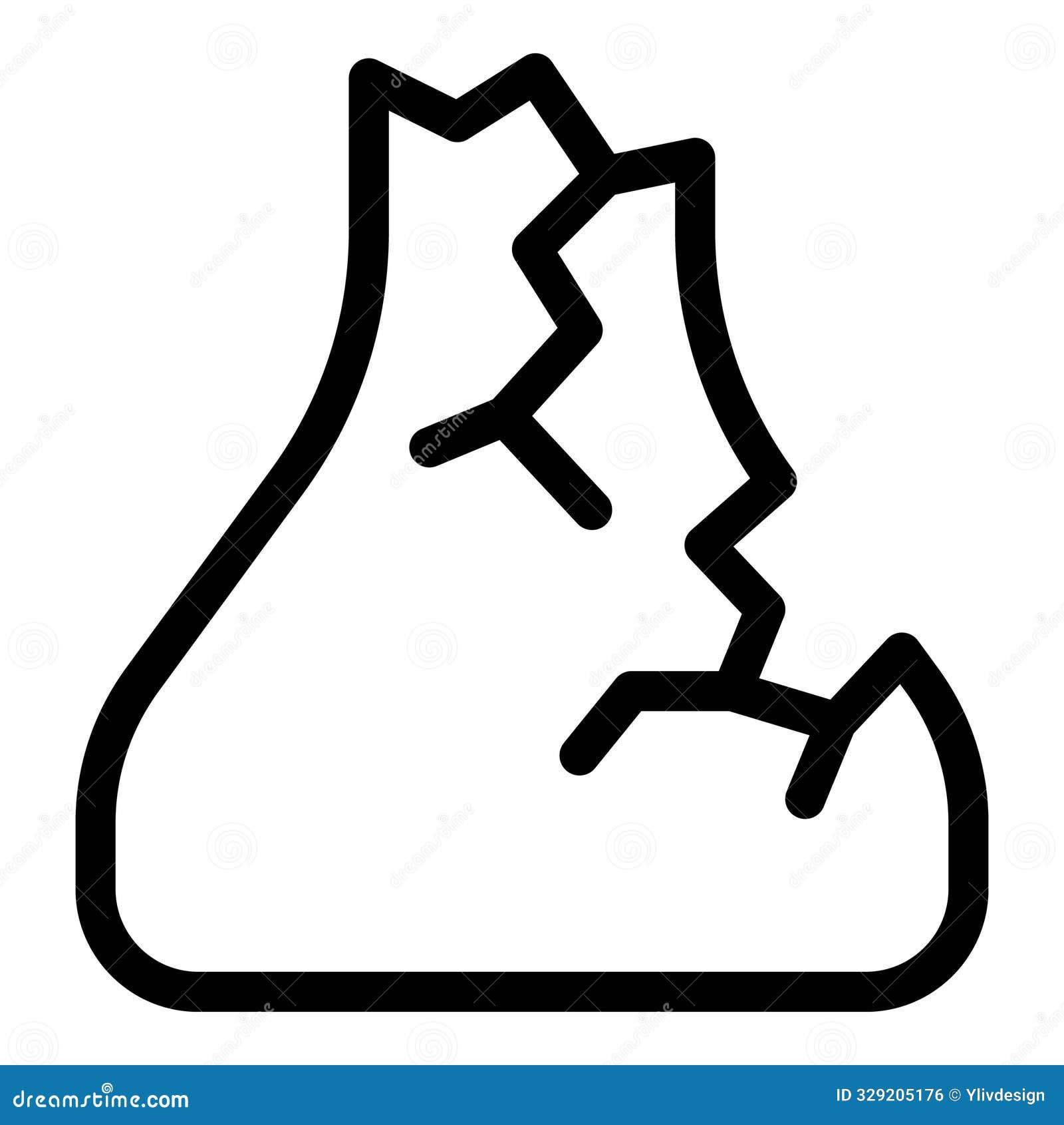 Broken Chemical Flask Icon Representing Failed Experiment Stock ...