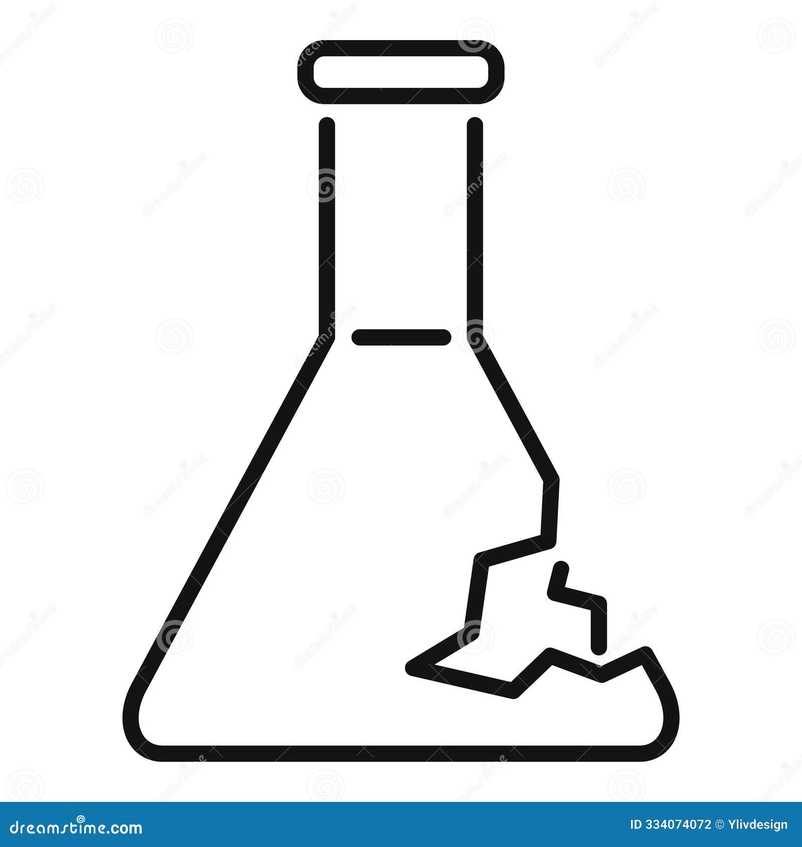 Broken Chemical Flask Icon Thin Line Vector Illustration Stock Vector ...
