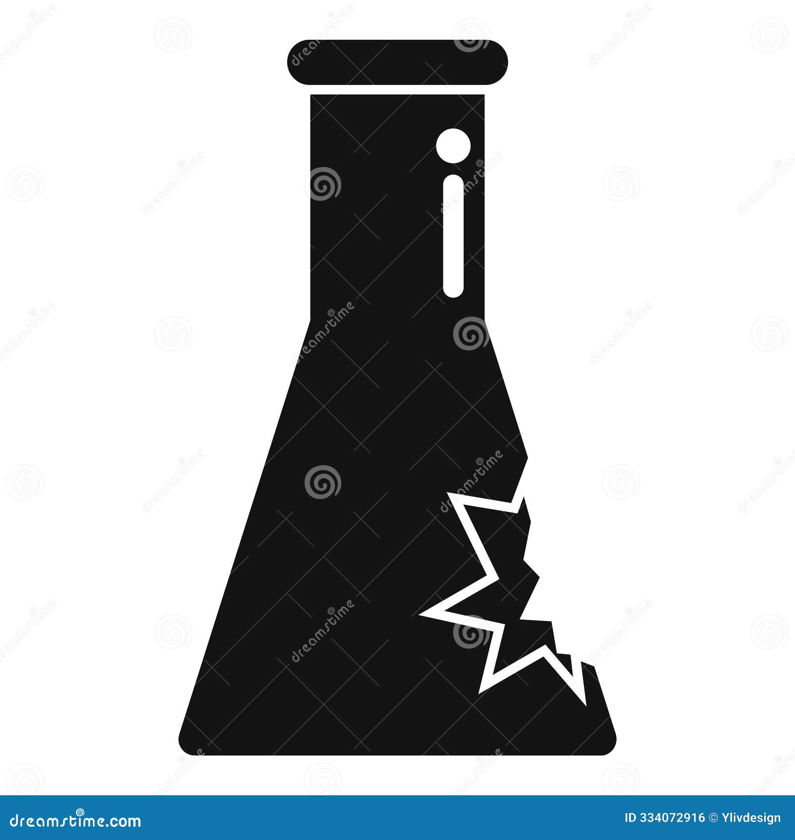 Broken Chemical Flask for Laboratory Experiment Icon Stock Illustration ...