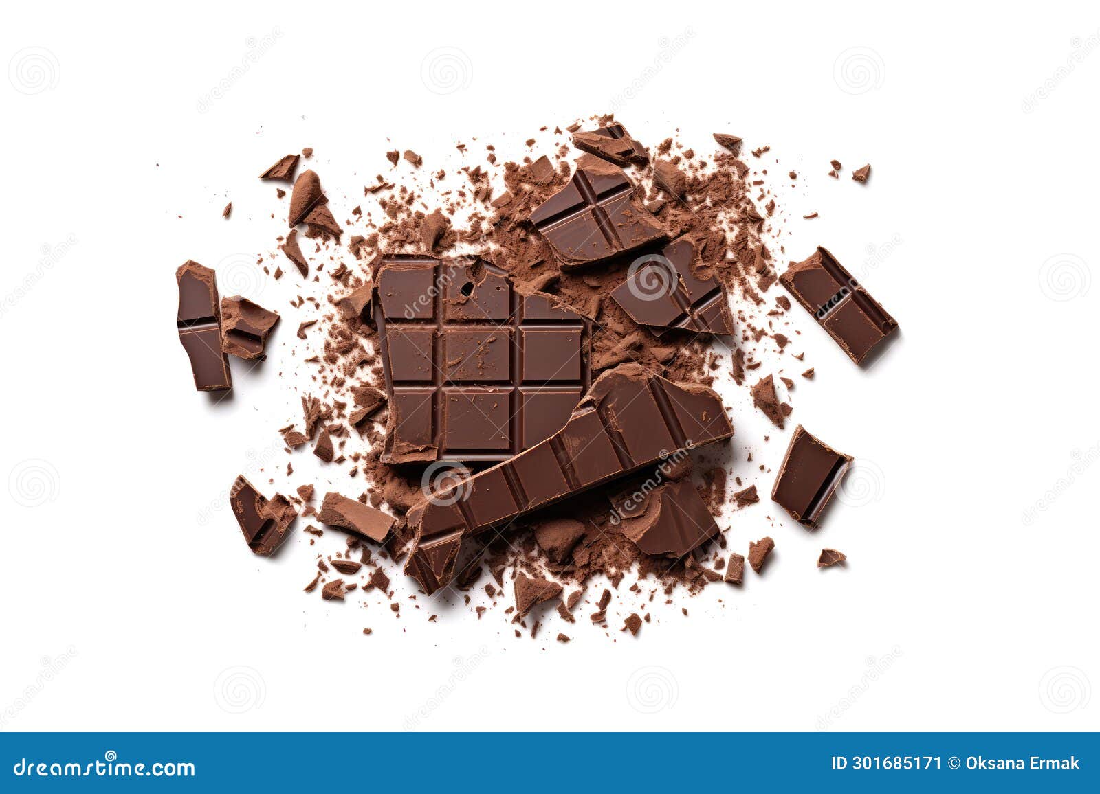 Broken Chocolate Bar Isolated, Milk Chocolate Square Pieces, Cubes ...