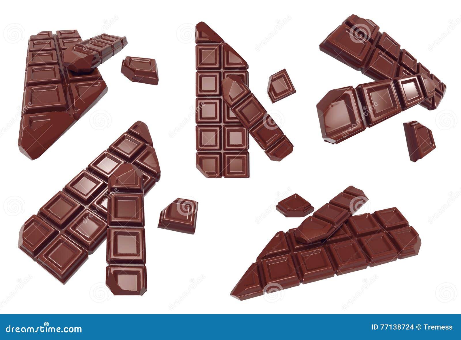Broken chocolate bar stock illustration. Illustration of isolated ...