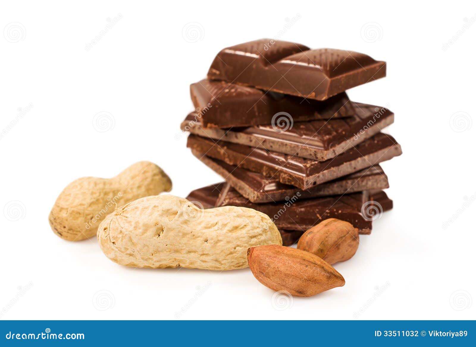 Broken Chocolate Bar With Peanuts In Shell Stock Photo | CartoonDealer ...