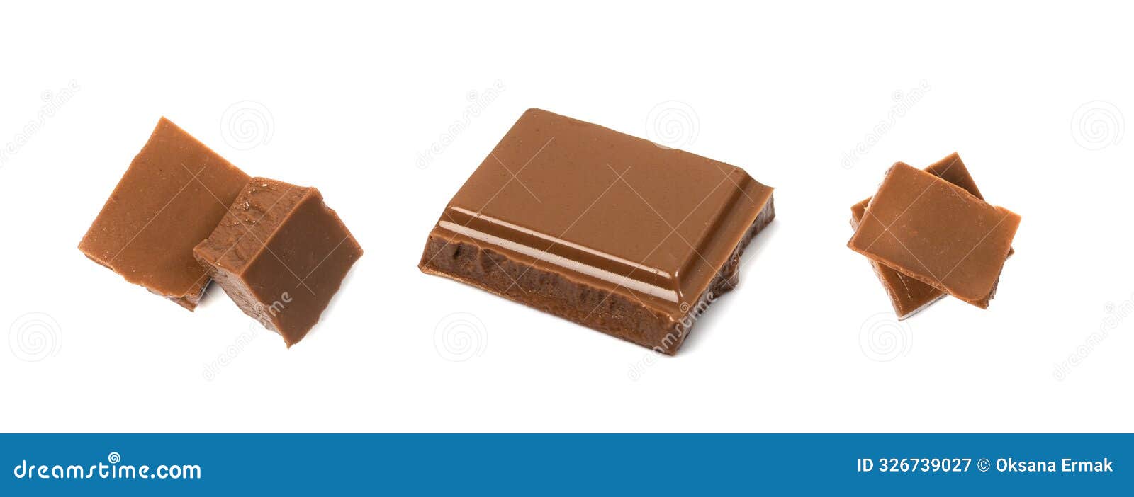 Broken Chocolate Bar Stack, Isolated. Milk Chocolate Square Pieces ...