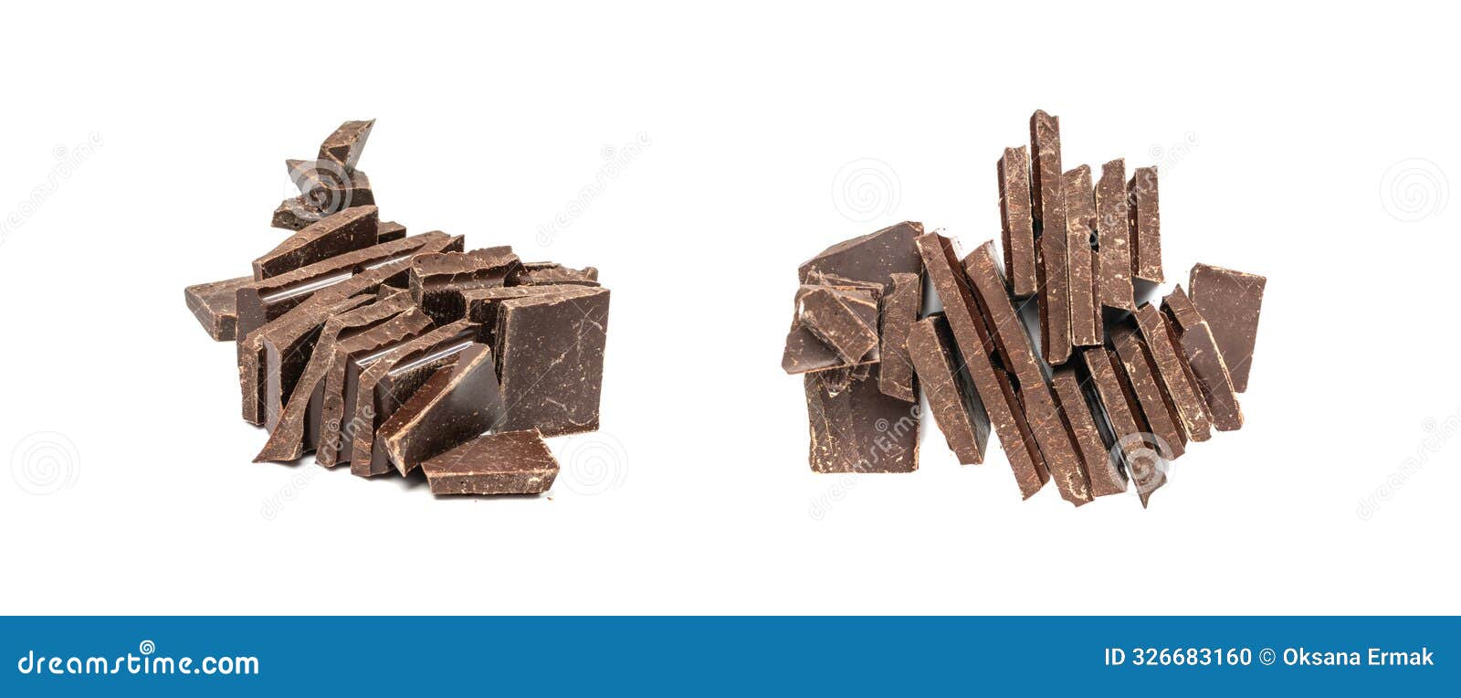 Broken Chocolate Bar Stack, Isolated. Milk Chocolate Square Pieces ...