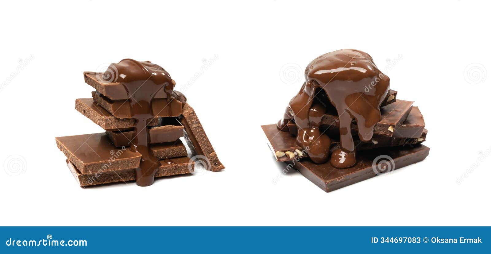 Broken Chocolate Bar Stack, Isolated. Milk Chocolate Square Pieces ...