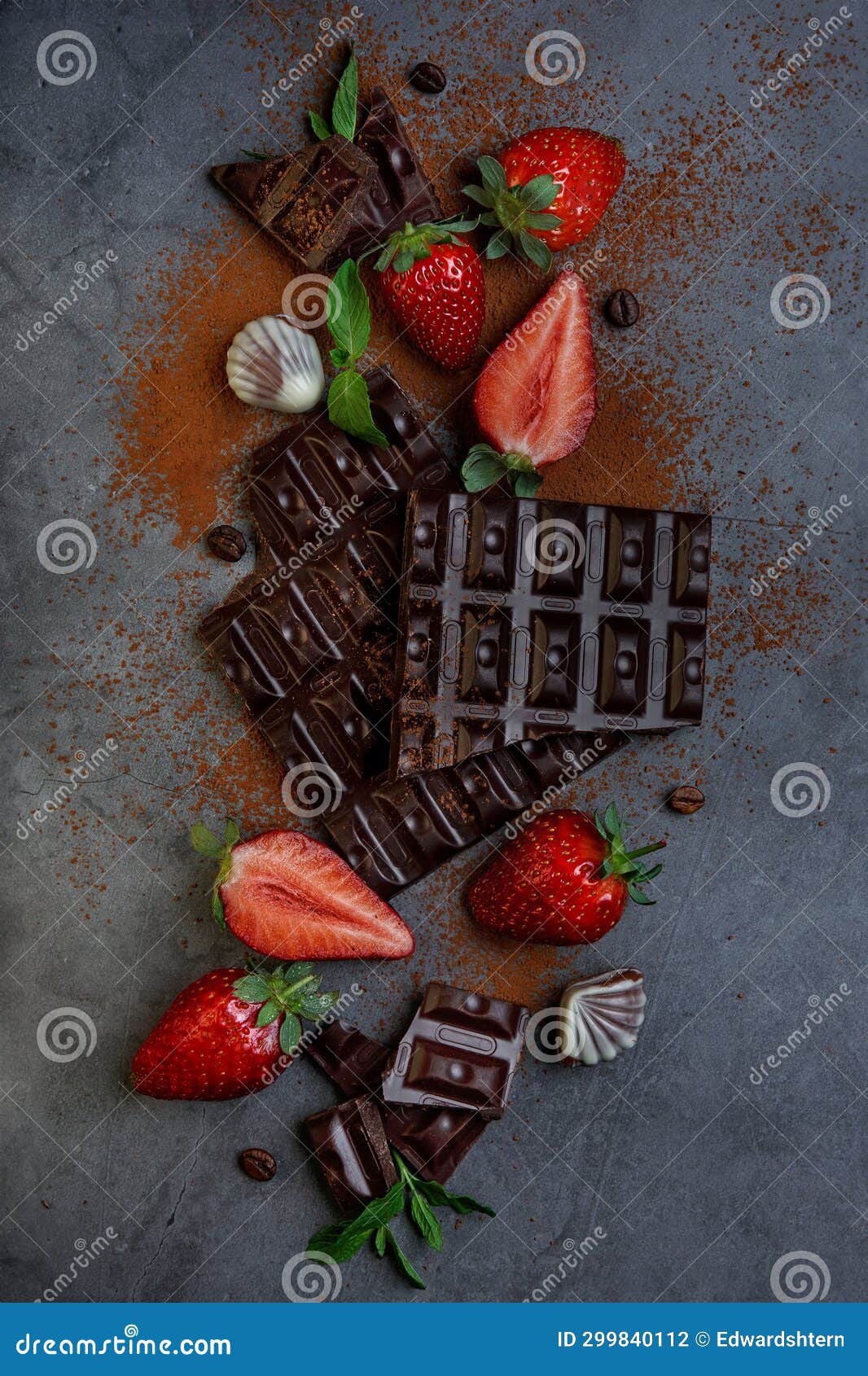 Chocolate Blocks With Vanilla Flavor Ice Cream Inside Starts Melting On ...