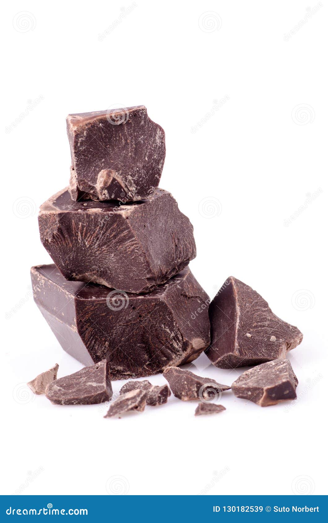 Broken chocolate pieces stock image. Image of calorie - 130182539
