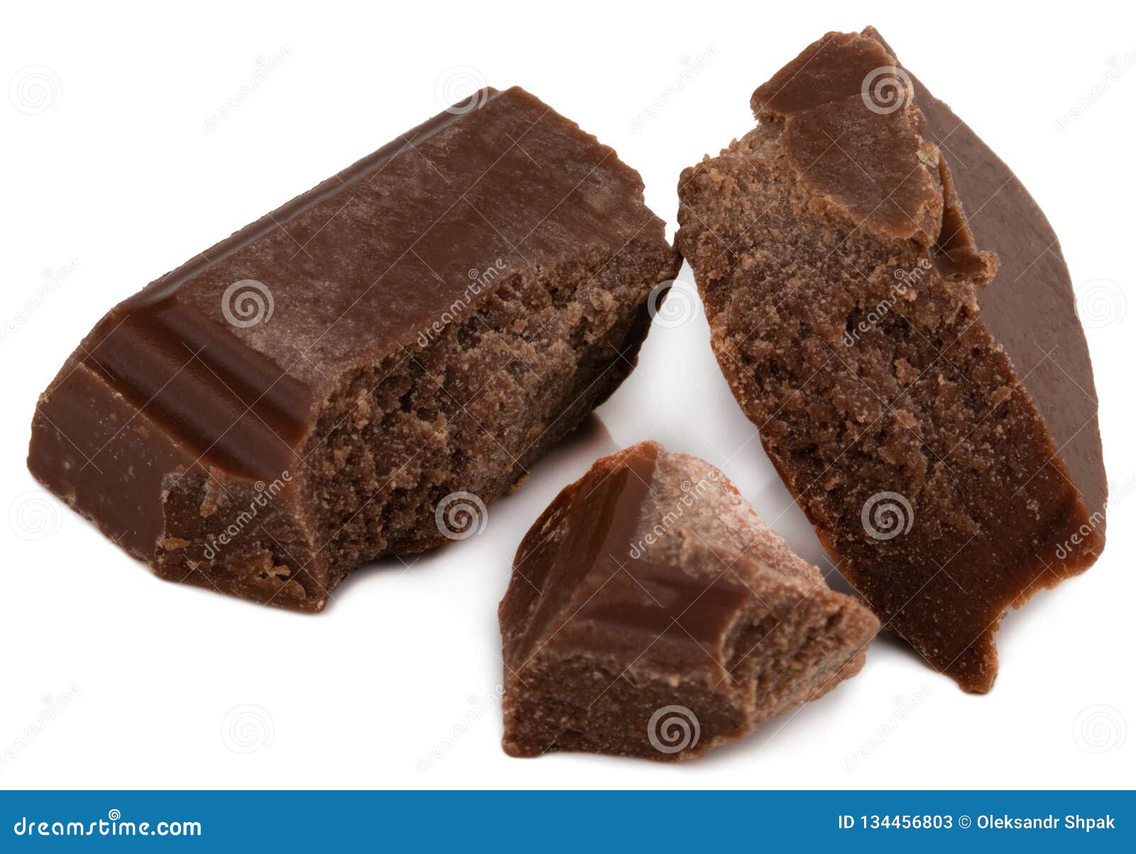 Broken Chocolate Pieces Isolated on White Background Stock Image ...