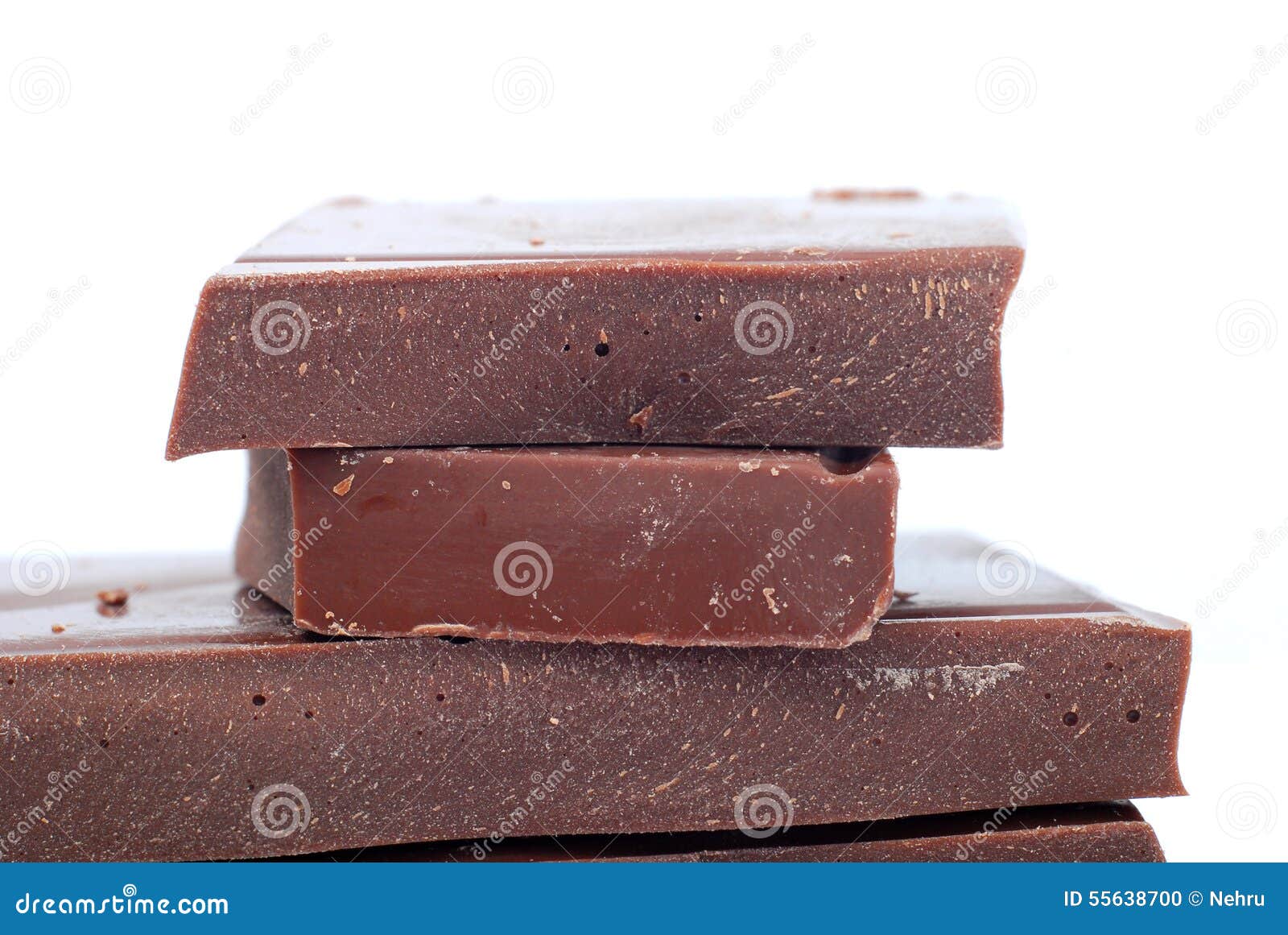 Broken Chocolate Pieces,macro on White Background Stock Photo - Image ...