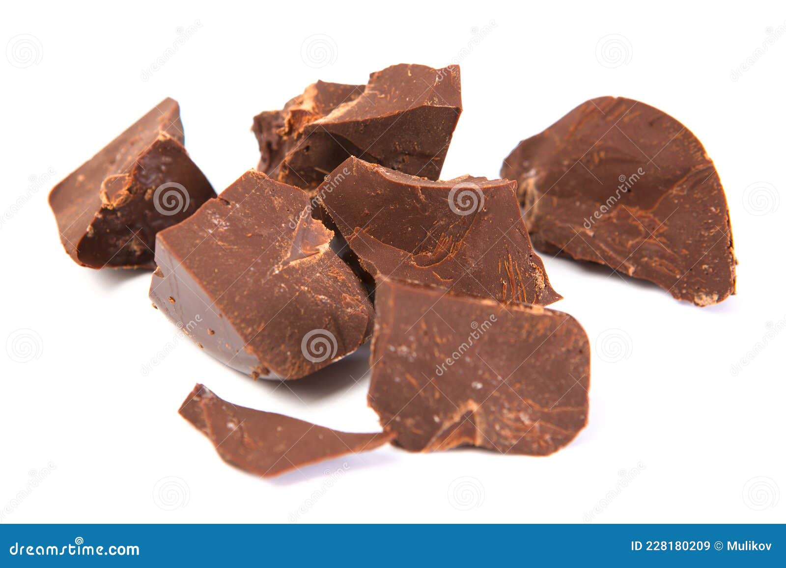 Broken Chocolate Pieces Set Isolated on White Background Stock Image ...