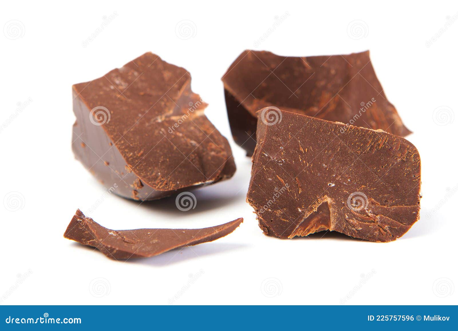 Broken Chocolate Pieces Set Isolated on White Background Stock Photo ...