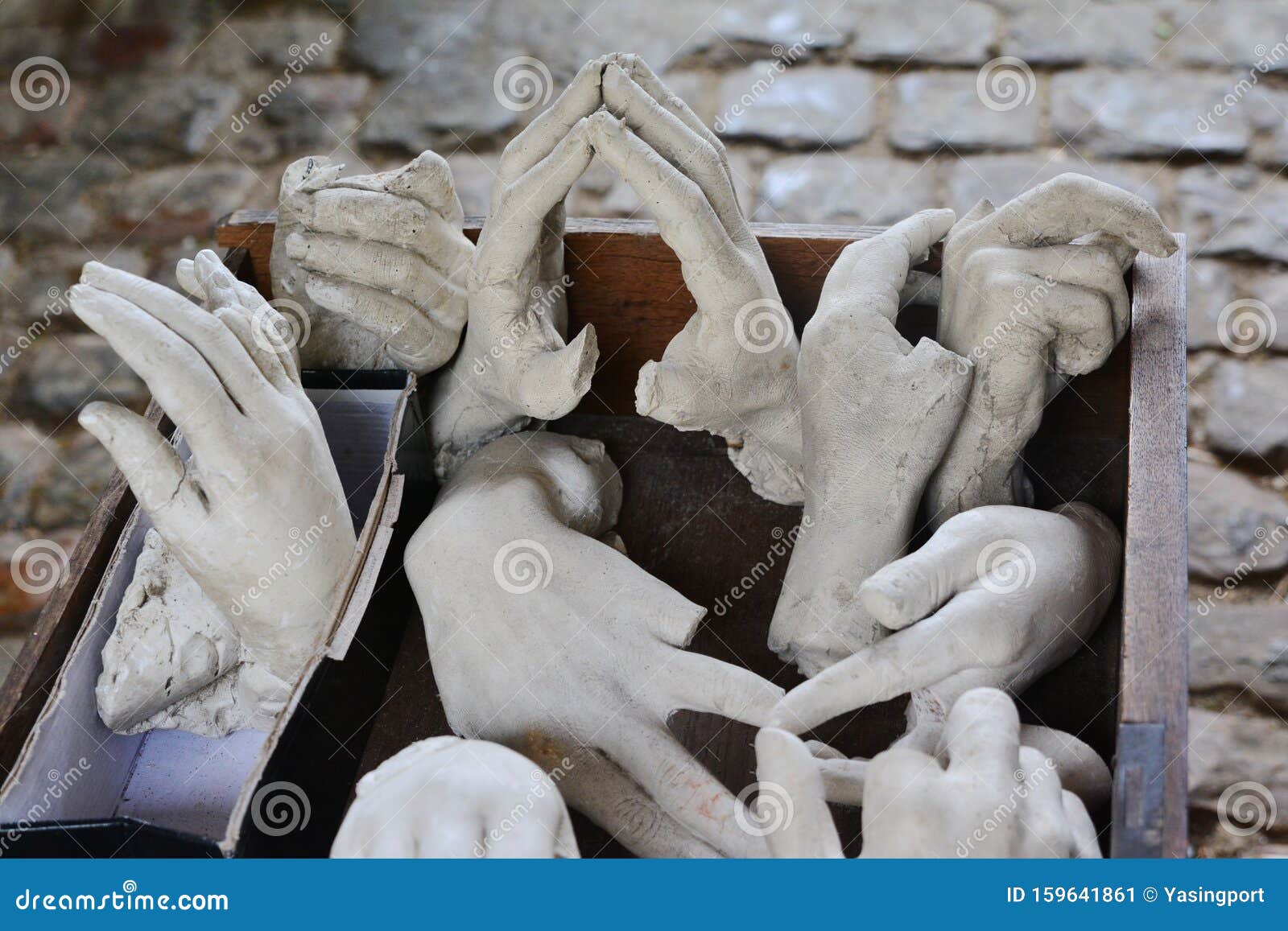 Broken and Chopped Stone Hands from the Statue Stock Image - Image of ...