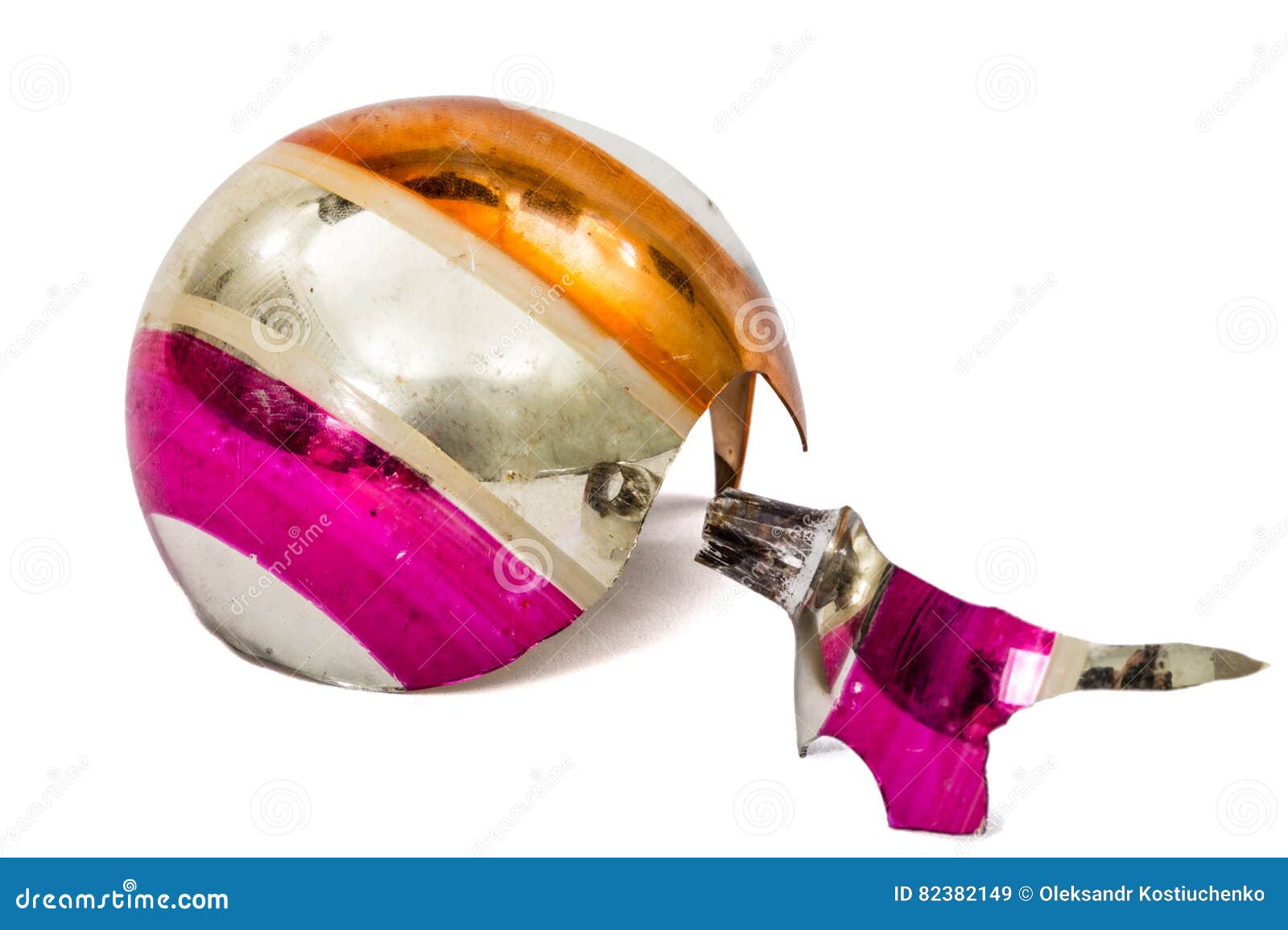 Broken Christmas Ball, Isolated on a White Background Stock Image ...
