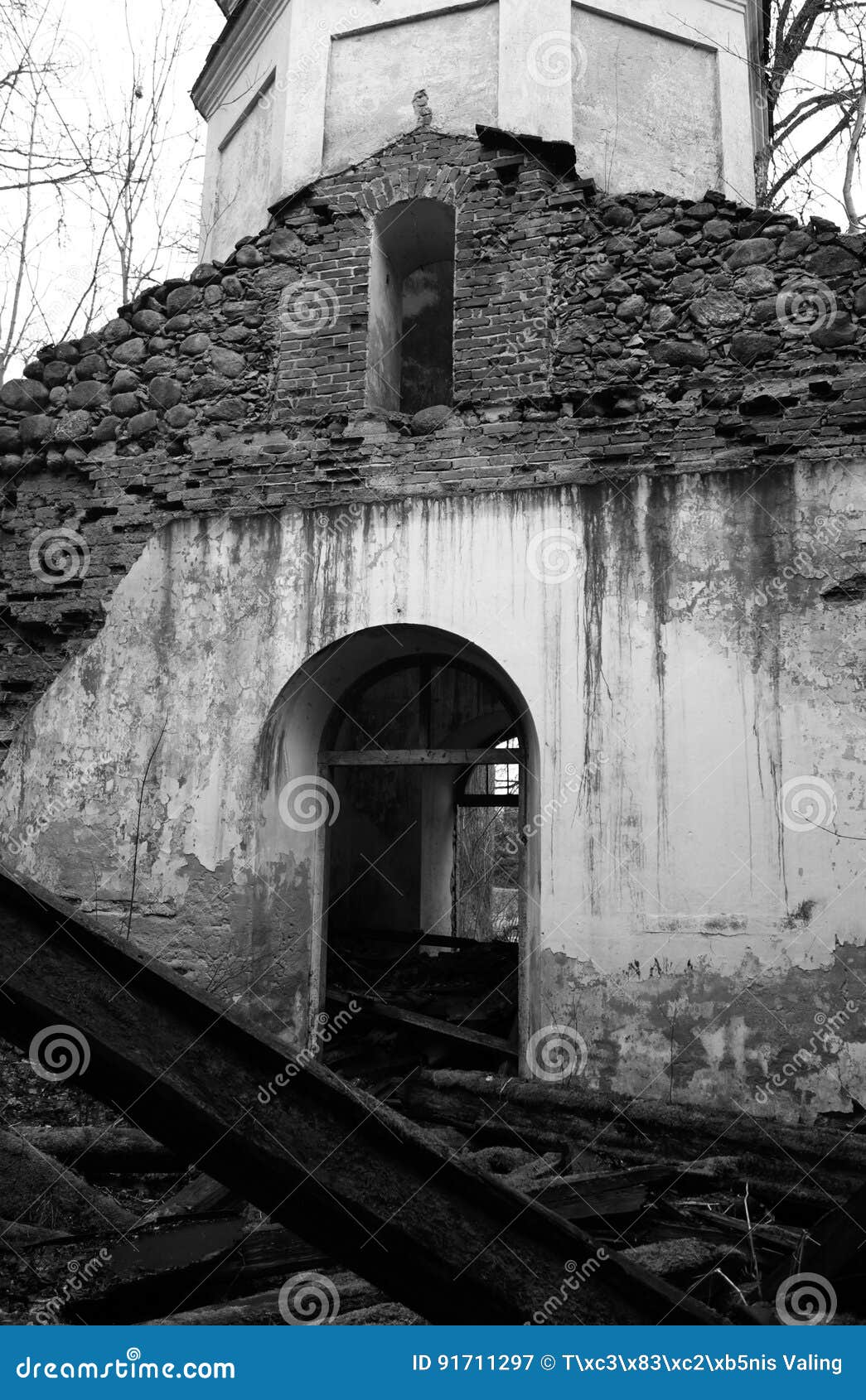 Broken church entrance stock image. Image of monument - 91711297