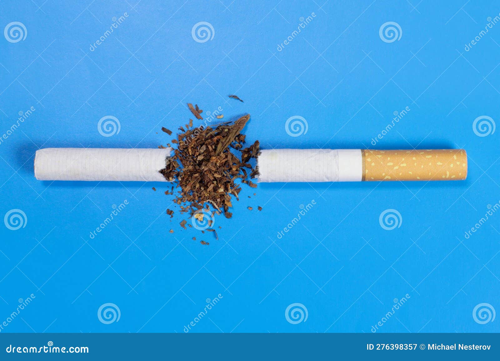Broken Cigarette on Blue, Quit Smoking Concept Stock Image - Image of ...