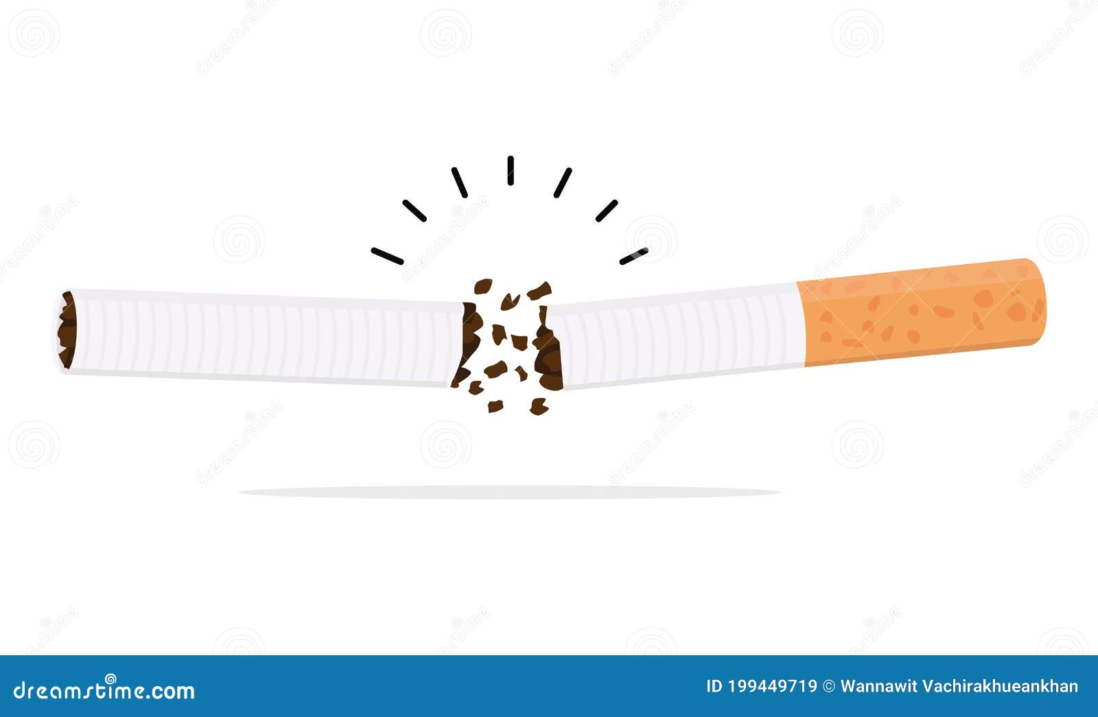 Broken Cigarette Vector Flat on White Background Stock Vector - Illustration of icon, cigarette ...
