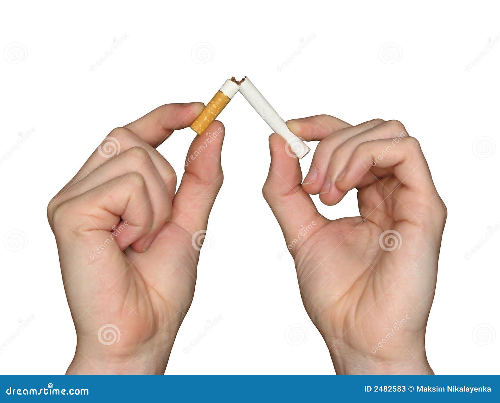 Broken cigarette in hands stock image. Image of health - 2482583