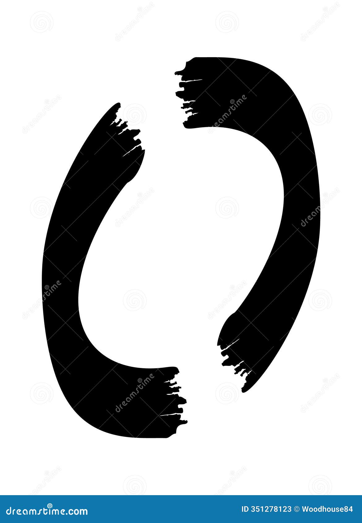 Rounded Brackets Parenthesis Symbol Brushstroke Cartoon Vector ...
